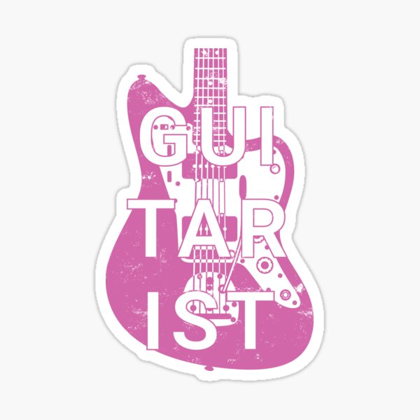 "Guitarist Electric Guitar Body Pink Color" Sticker by nightsworthy ...