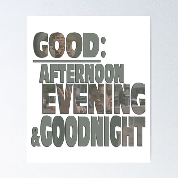 "Truman Show | Good Afternoon Good Evening & Good Night" Poster for ...
