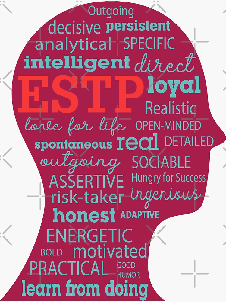 "ESTP The Entrepreneur Personality Head Logo Traits" Sticker for Sale ...