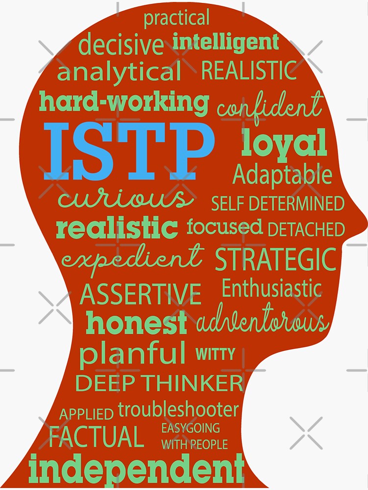 Pegatina «ISTP El Virtuoso Personalidad Logotipo Rasgos de la cabeza ...