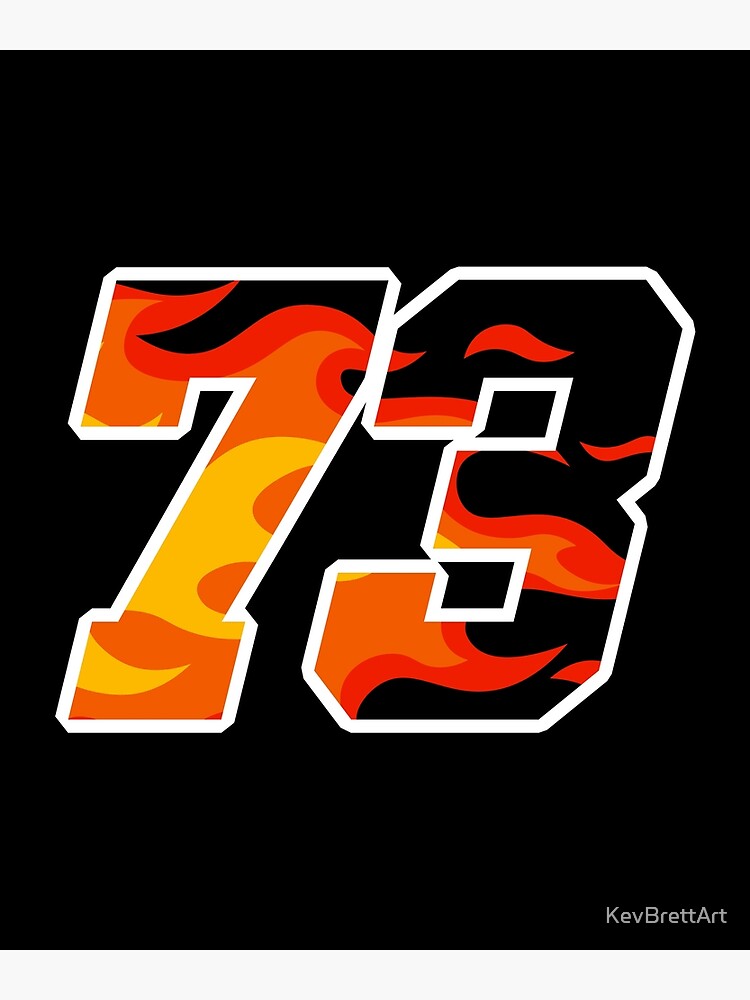 "On Fire Racing Number 73" Poster for Sale by KevBrettArt | Redbubble