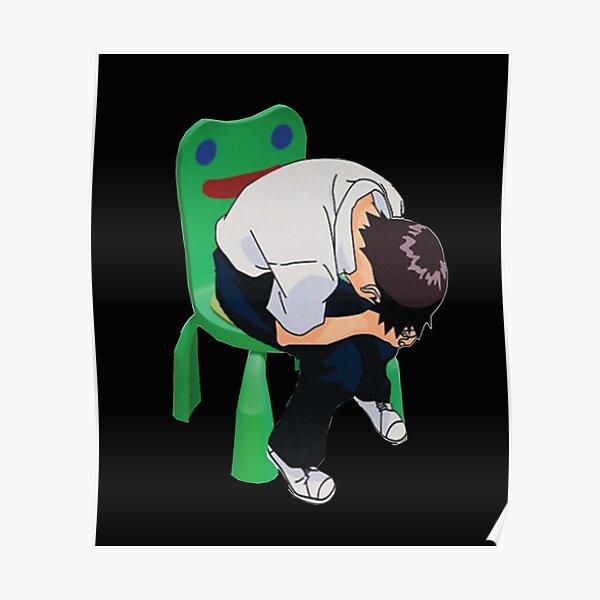 "Shinji Ikari in the Froggy Chair" Poster for Sale by grimm115 | Redbubble