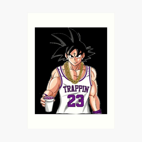 "Trap Goku " Art Print for Sale by poorevlmegha | Redbubble