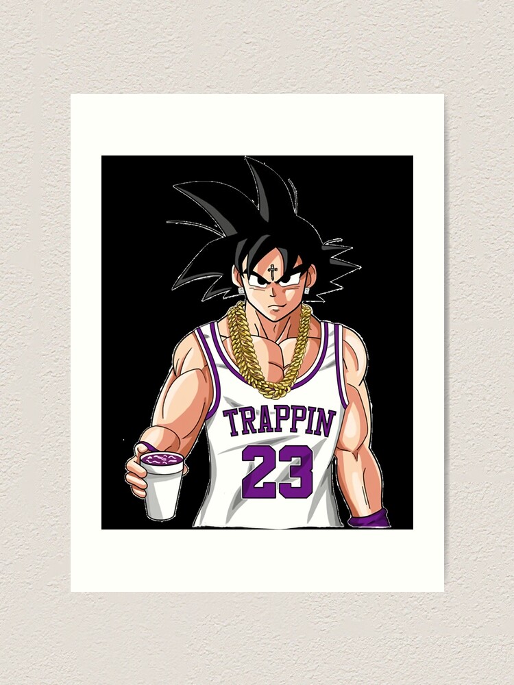 "Trap Goku " Art Print for Sale by poorevlmegha | Redbubble