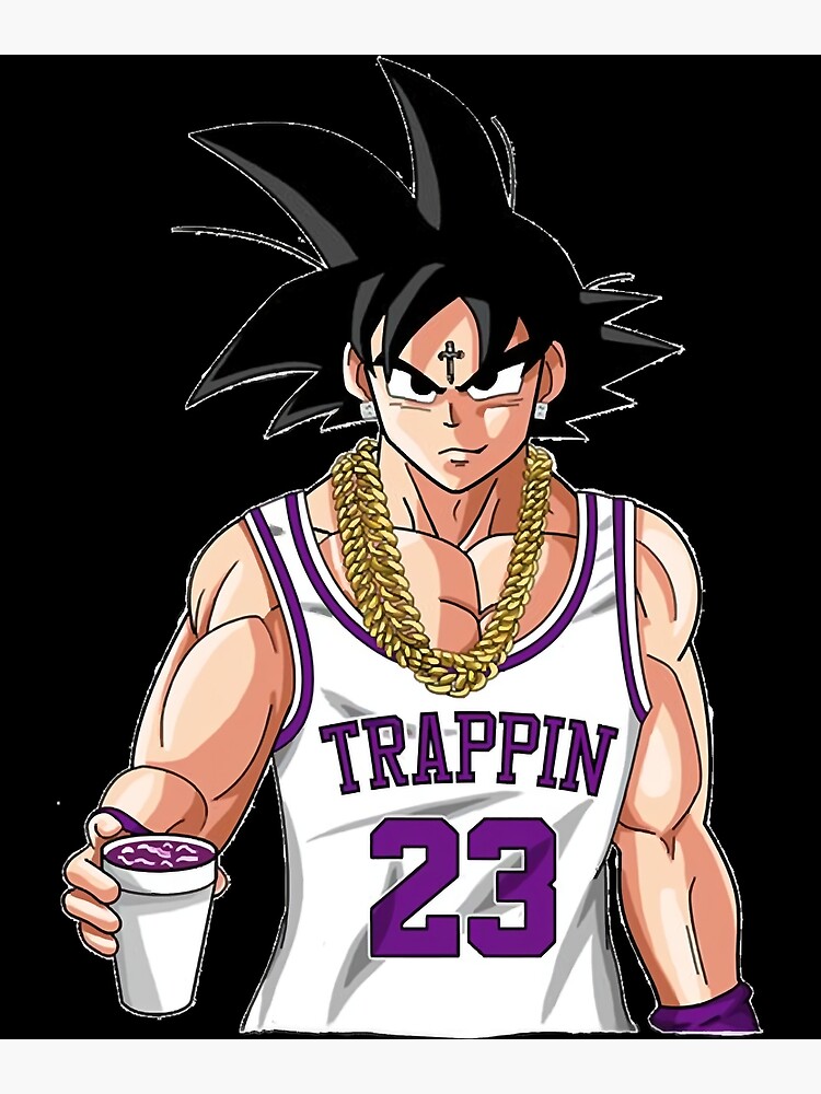 "Trap Goku " Art Print for Sale by poorevlmegha | Redbubble