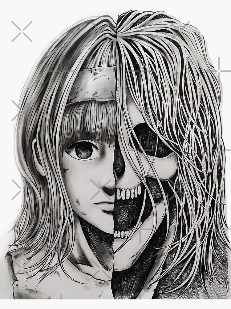 "YMIR FRITZ Founding Titan Skull Shingeki No Kyojin " Sticker for Sale ...