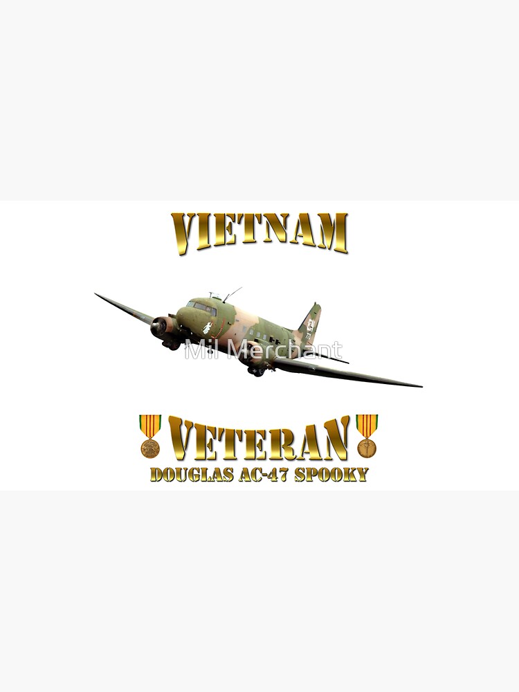 "AC-47 Gunship 'Spooky' Vietnam Veteran" Cap for Sale by BasilBarfly ...