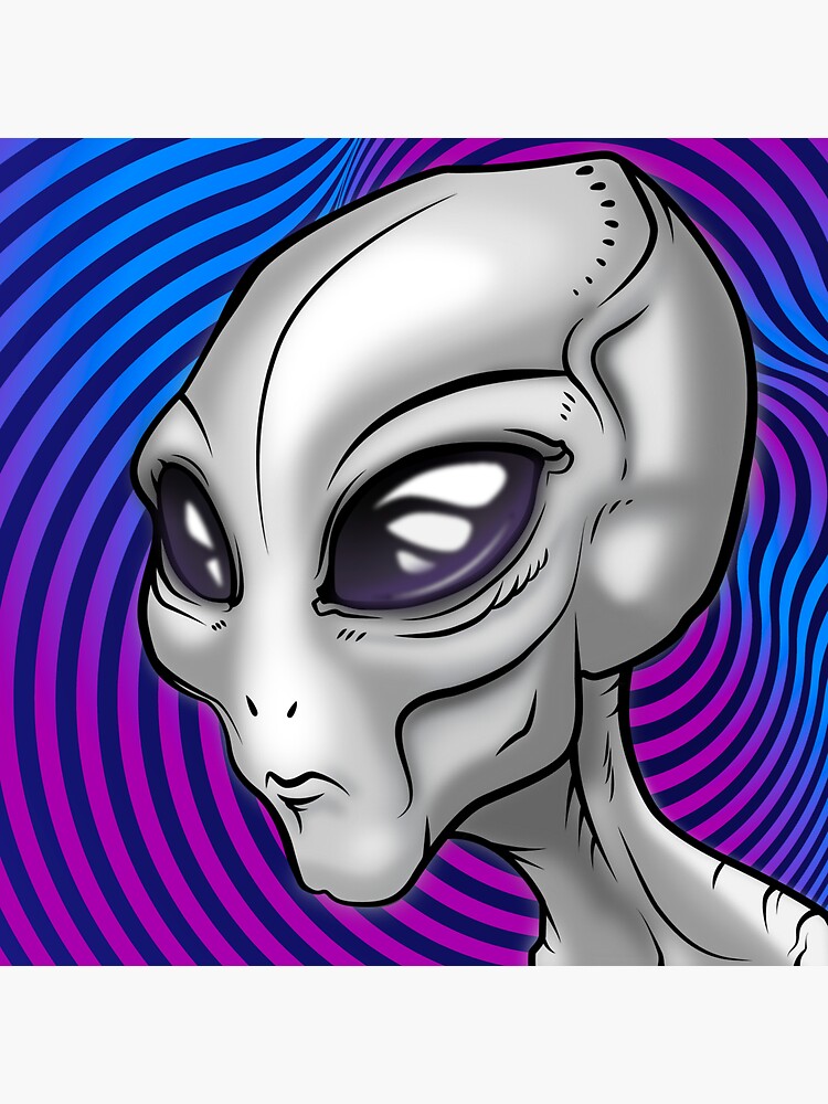 "TRIPPY ALIEN" Sticker for Sale by andreasisback | Redbubble