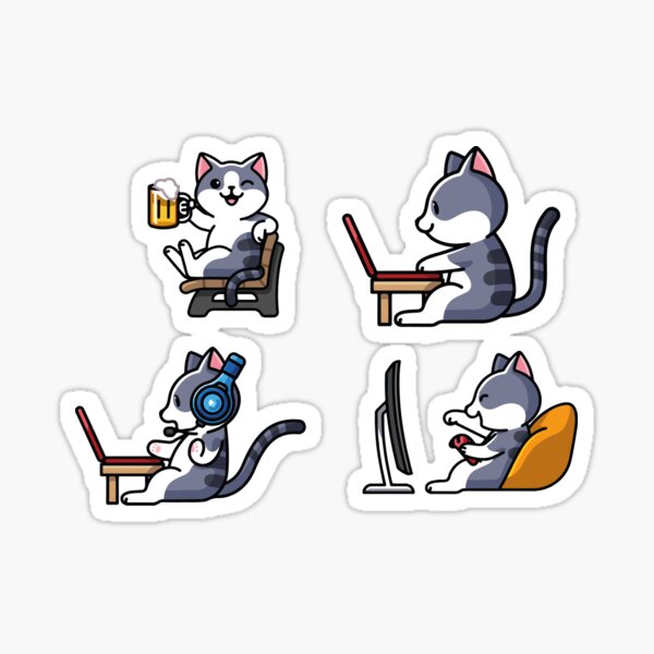 " Funny Cool Cat Relaxed" Sticker for Sale by AnimalLoverShop | Redbubble