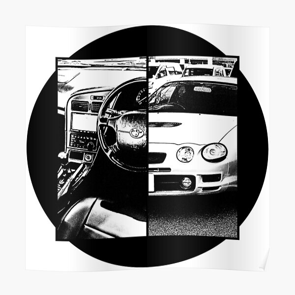 "TOYOTA CELICA GT-FOUR ST205 Black 'N White 5" Poster by Cero81 | Redbubble