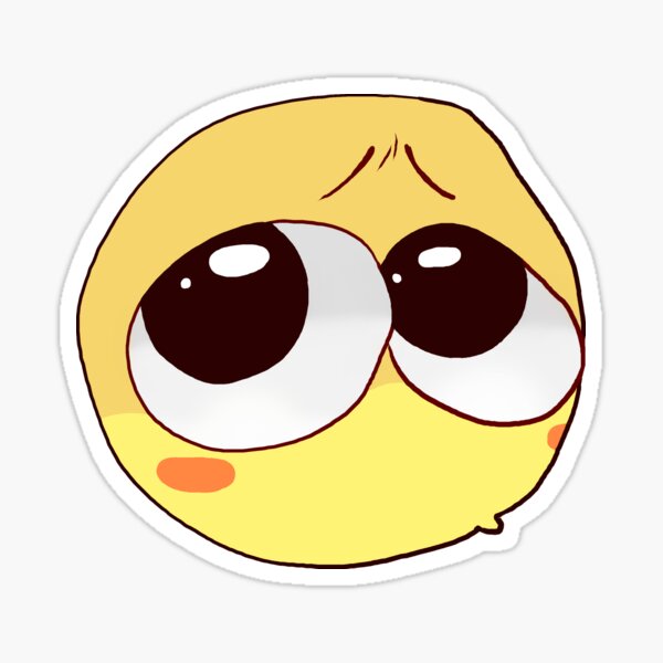 "Pleading cursed emoji " Sticker for Sale by Kecsketo2 | Redbubble