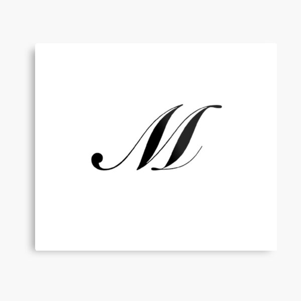 "Letter M in big cursive font" Metal Print for Sale by ComfyCloud ...