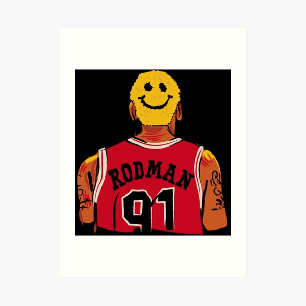 "DENNIS RODMAN Smiley Face Hairstyle" Art Print for Sale by Genie ...