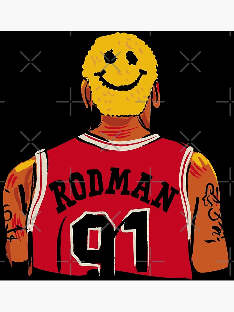 "DENNIS RODMAN Smiley Face Hairstyle" Art Print for Sale by Genie ...