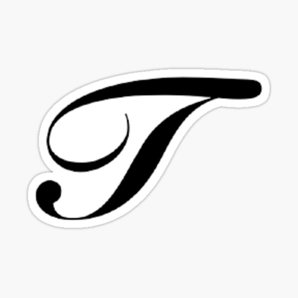 "letter T in big cursive font" Sticker for Sale by ComfyCloud | Redbubble