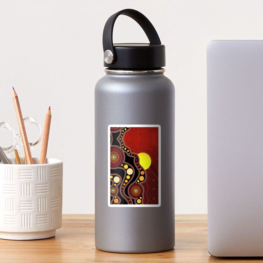 "Aboriginal Sun Pattern Indigenous" Sticker by AllCulture02 | Redbubble