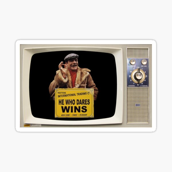 "HE WHO DARES WINS...DELBOY" Sticker for Sale by CeeKayCreations ...
