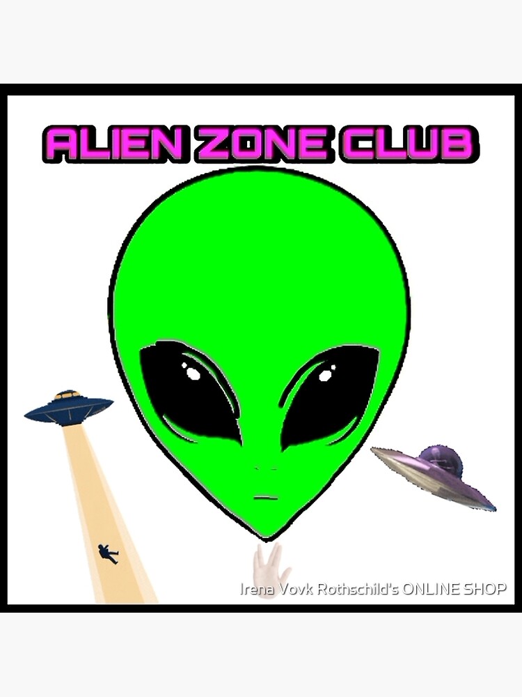 "' ALIEN ZONE CLUB ' LOGO." Sticker for Sale by IrenaRenny | Redbubble