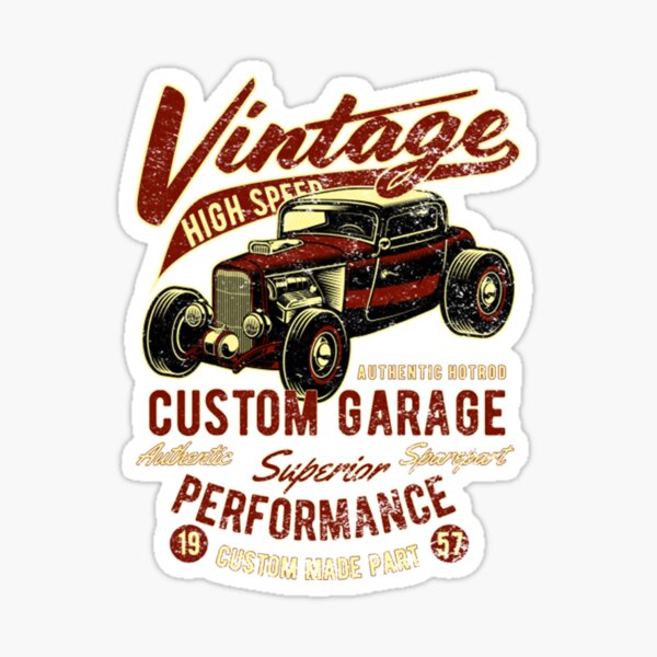 "Vintage Hot Rod" Sticker for Sale by herrickandrews | Redbubble
