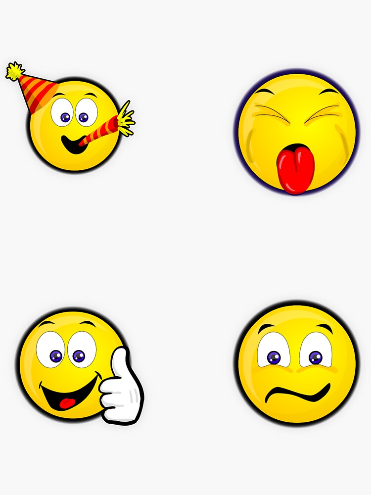 "Smiley Face - Happy Face - 4 Silly Funny Sticker Pack" Sticker by KC ...