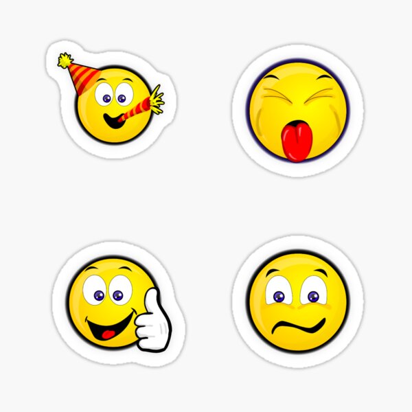 "Smiley Face - Happy Face - 4 Silly Funny Sticker Pack" Sticker by KC ...