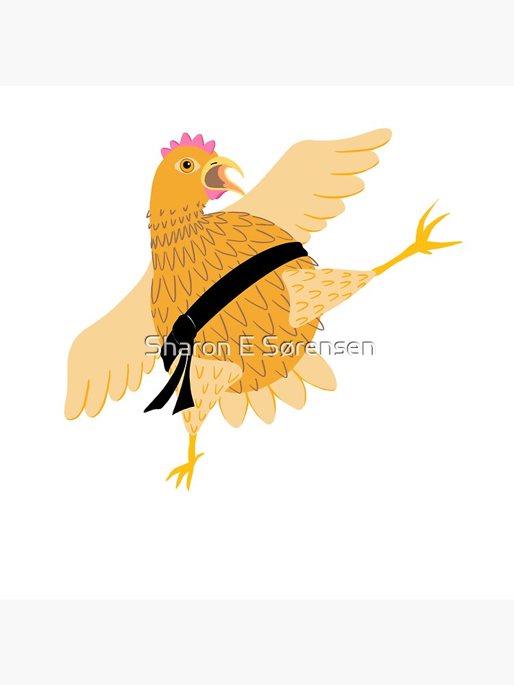 "Kung Fu Chicken" Sticker by SharonESorensen | Redbubble