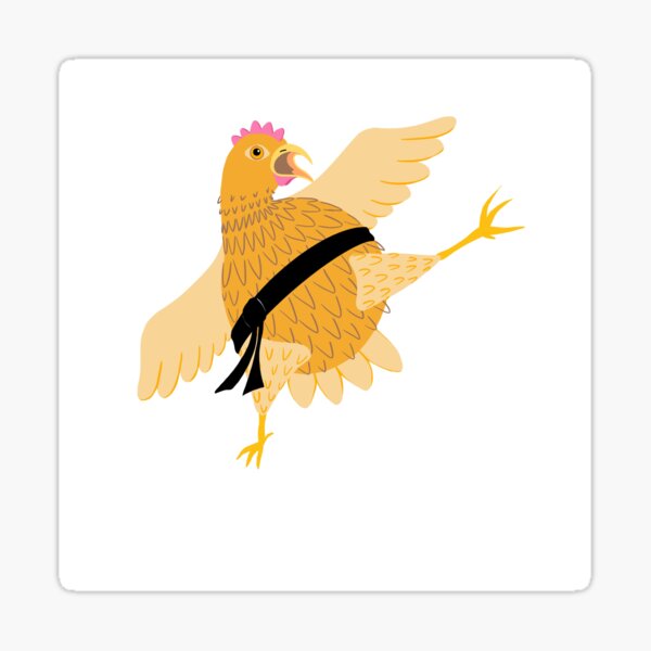 "Kung Fu Chicken" Sticker by SharonESorensen | Redbubble