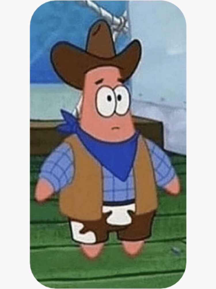 "Cowboy Patrick Star " Sticker for Sale by YongInvoker | Redbubble