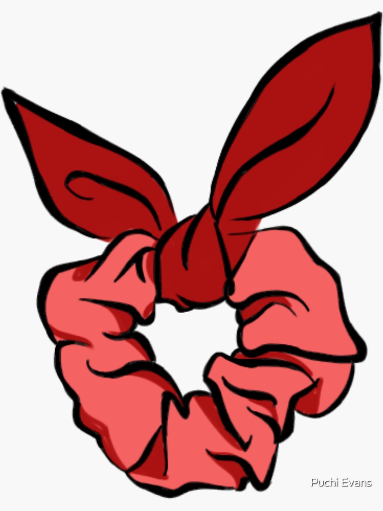 "Red cute aesthetic scrunchies " Sticker by Fioriena | Redbubble