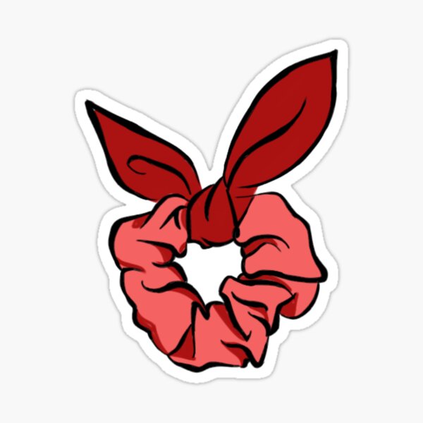 "Red cute aesthetic scrunchies " Sticker by Fioriena | Redbubble