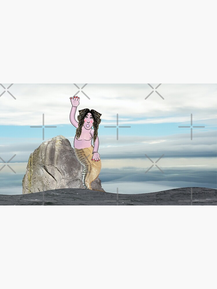 Póster «Sobre una roca en alta mar una sirena se sienta cantando y ...