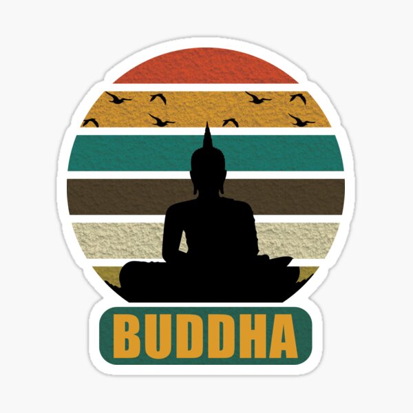 "Retro Buddha" Sticker by kalit-designs | Redbubble