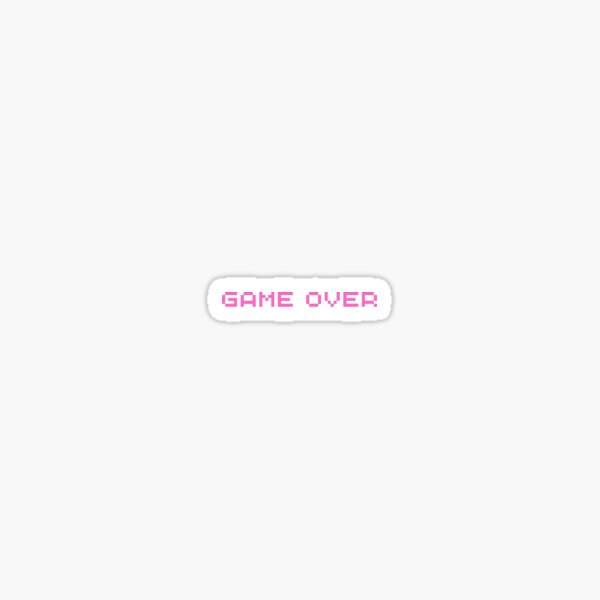 "pink pixel text game over" Sticker by Nyrrra | Redbubble