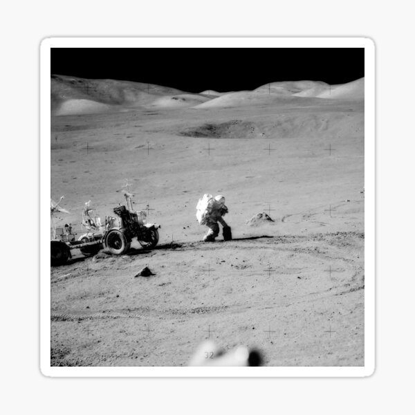 "Apollo 17 moonwalk." Sticker for Sale by StocktrekImages | Redbubble