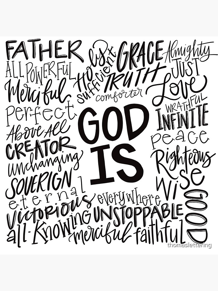 "God Is Attributes of God" Sticker for Sale by thomaslettering | Redbubble
