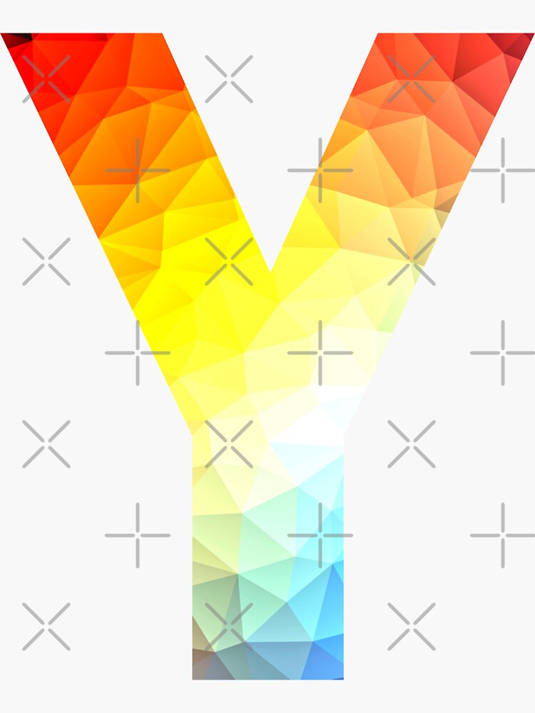 "Geometric Rainbow Y" Sticker by BubbleBeeTees | Redbubble