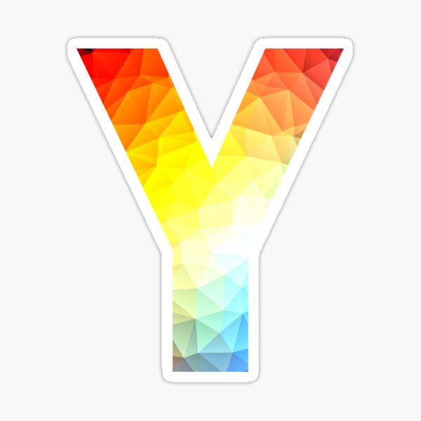 "Geometric Rainbow Y" Sticker by BubbleBeeTees | Redbubble