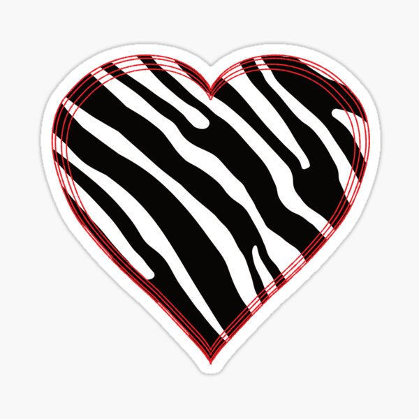 "Zebra Heart Animal Print" Sticker for Sale by NonnieRay | Redbubble