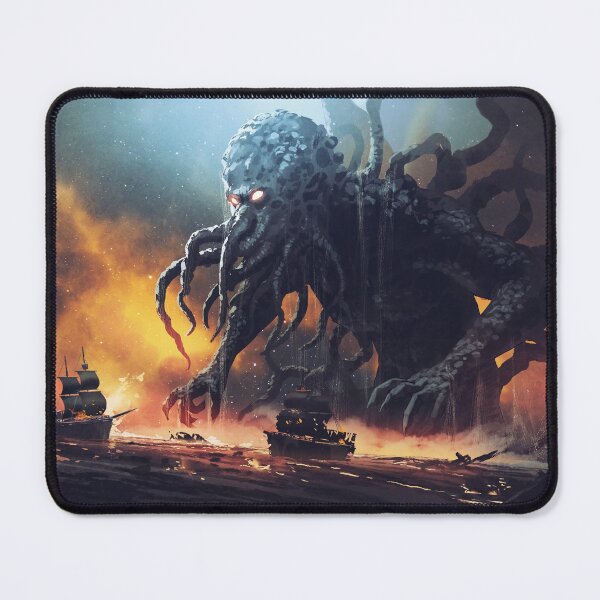 "Cthulhu The Giant Sea Monster Destroying Ships" Mouse Pad for Sale by ...