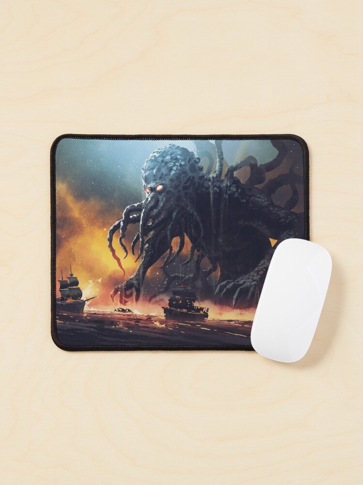 "Cthulhu The Giant Sea Monster Destroying Ships" Mouse Pad for Sale by ...