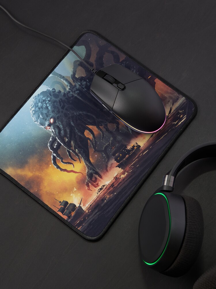 "Cthulhu The Giant Sea Monster Destroying Ships" Mouse Pad for Sale by ...