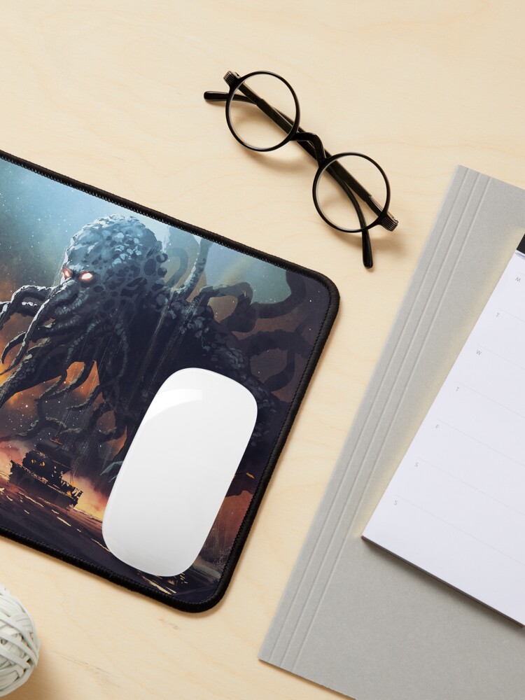 "Cthulhu The Giant Sea Monster Destroying Ships" Mouse Pad for Sale by ...