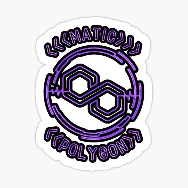 "Polygon (MATIC) logo neon style" Sticker by CRYPTO-STATE | Redbubble