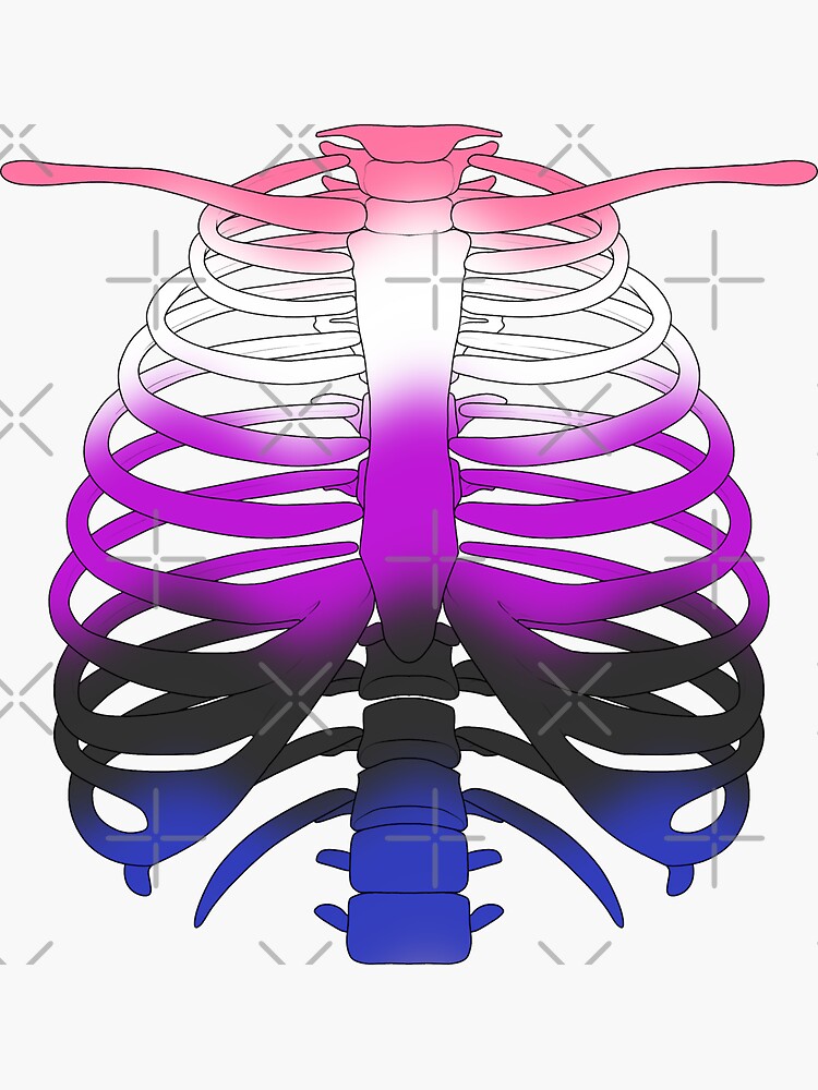 "Genderfluid Pride Skeleton Ribcage" Sticker for Sale by spadesir ...