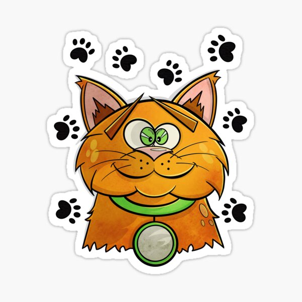 "Cute Ginger Cat" Sticker by Deanosdoodles | Redbubble