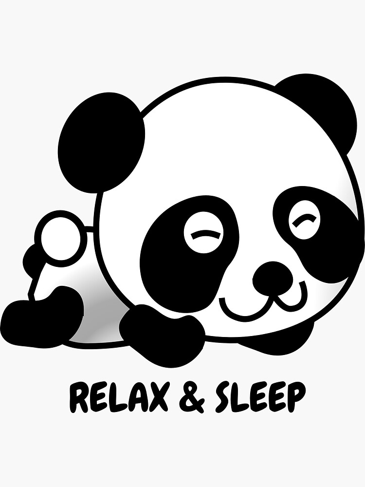 "Relax & Sleep ( Panda )" Sticker by AlexLab | Redbubble
