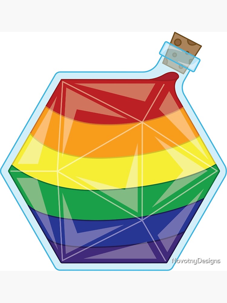 D20 Rainbow Pride Flag Potion Bottle Poster For Sale By