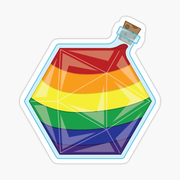 "D20 Rainbow Pride Flag Potion Bottle" Sticker by NovotnyDesigns ...