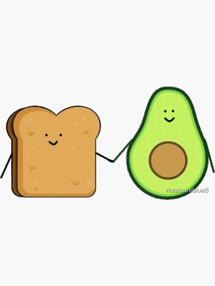"avocado and toast - best friends" Sticker for Sale by violetsareblue8 ...