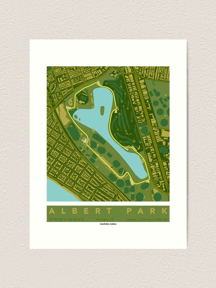 "Albert Park Circuit -- Track Map" Art Print for Sale by MoshoboMakes ...